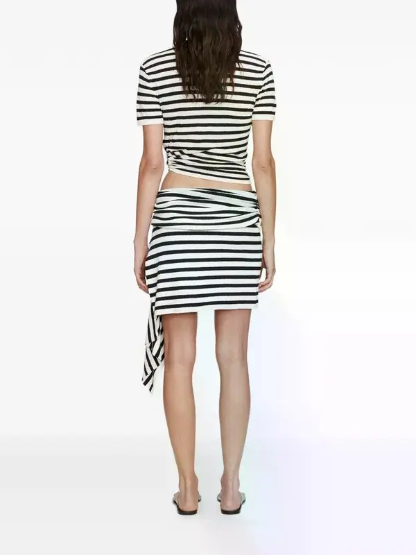 Christopher Esber Stripe Knit Ruched Top - White