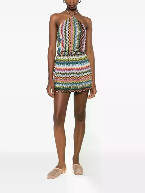 Missoni Chevron Knit Halterneck Drawstring Waist