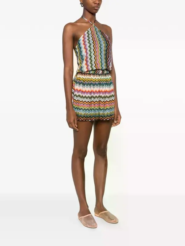 Missoni Chevron Knit Halterneck Drawstring Waist