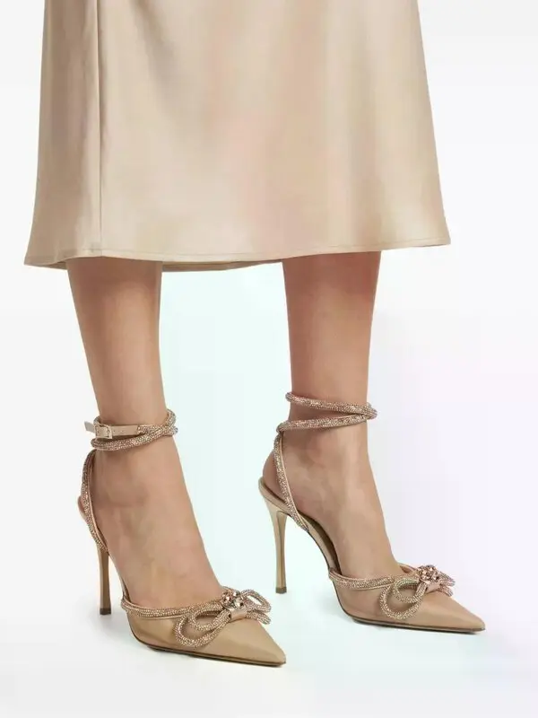 Mach & Mach Double Bow Heeled Pumps - Neutrals