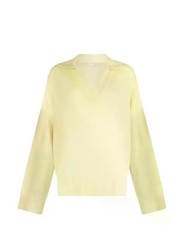 Liu Jo V-neck Logo Sweater - Yellow