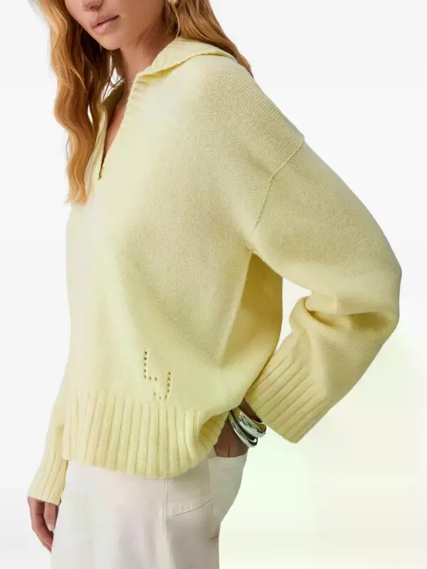 Liu Jo V-neck Logo Sweater - Yellow