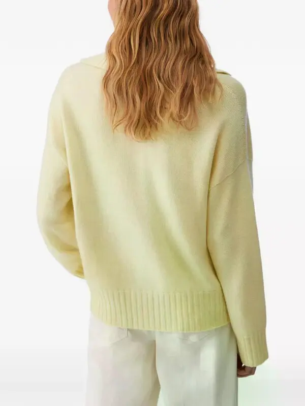 Liu Jo V-neck Logo Sweater - Yellow