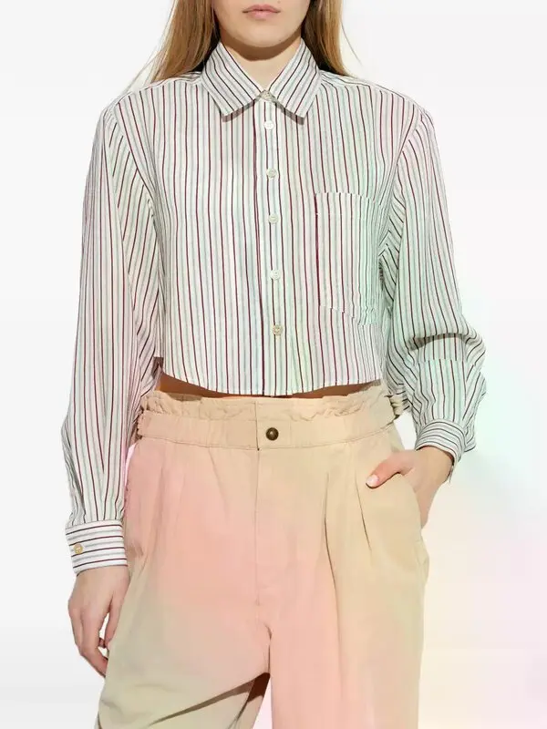 Isabel Marant Étoile Fleora Striped Cropped Shirt