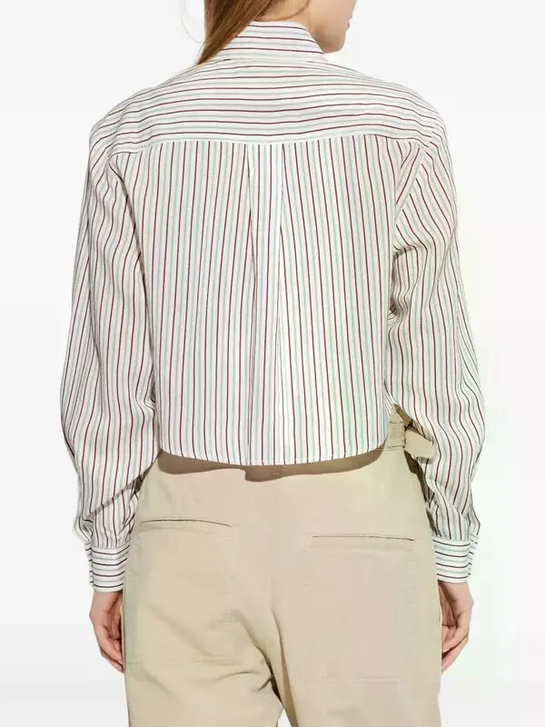 Isabel Marant Étoile Fleora Striped Cropped Shirt