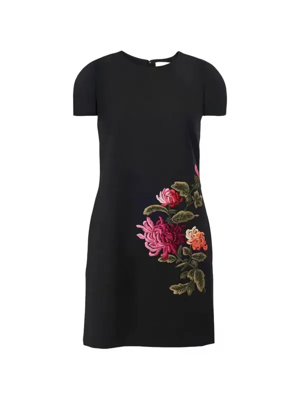 Carolina Herrera Chrysanthemum-embroidered Cocoon Coat