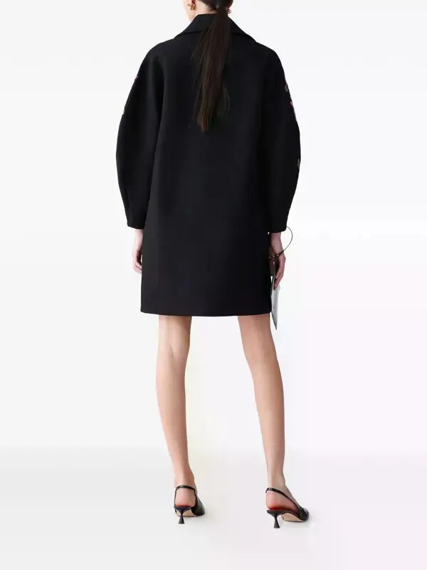 Carolina Herrera Chrysanthemum-embroidered Cocoon Coat