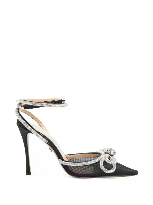 Mach & Mach Double Bow Ankle-strap Pumps