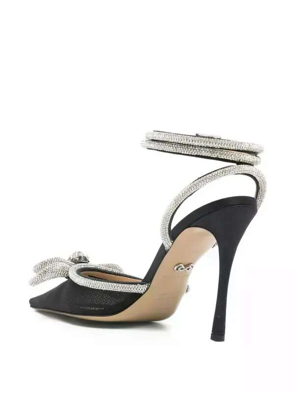 Mach & Mach Double Bow Ankle-strap Pumps