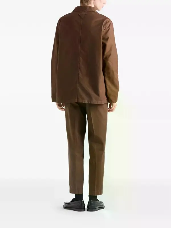 Prada Slim-fit Cotton Gabardine Trousers - Brown