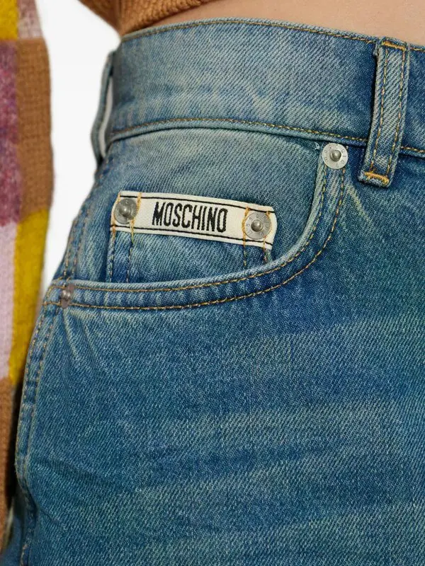 Moschino Label Denim Midi Skirt