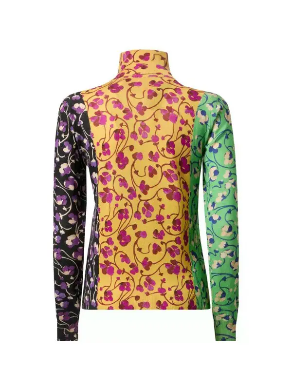 La DoubleJ Floral Turtleneck Blouse