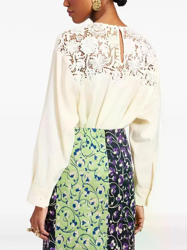 La DoubleJ Lace-paneled Blouse