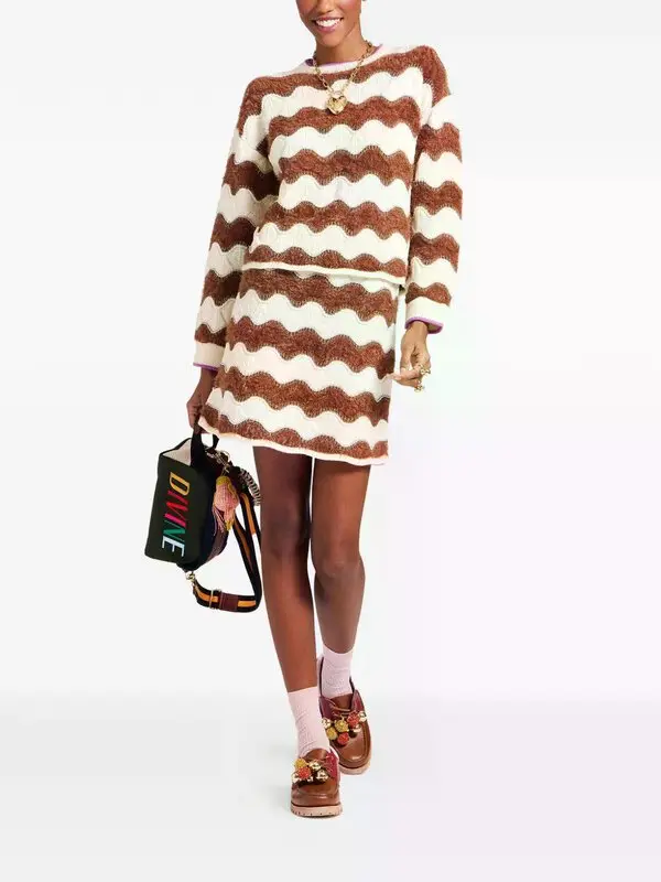 La DoubleJ Wave Pattern Mini Skirt