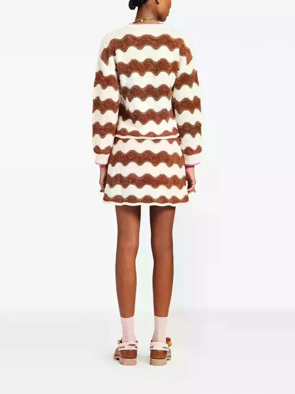 La DoubleJ Wave Pattern Mini Skirt