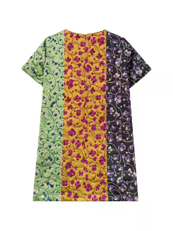 La DoubleJ Swing Tricolor Floral Mini Dress - Green