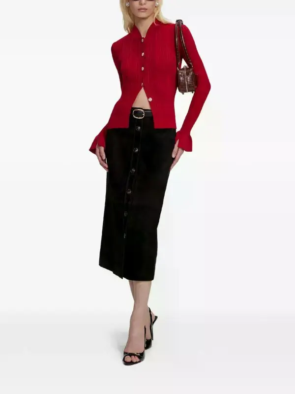 SELF-PORTRAIT Ribbed Button Cardigan