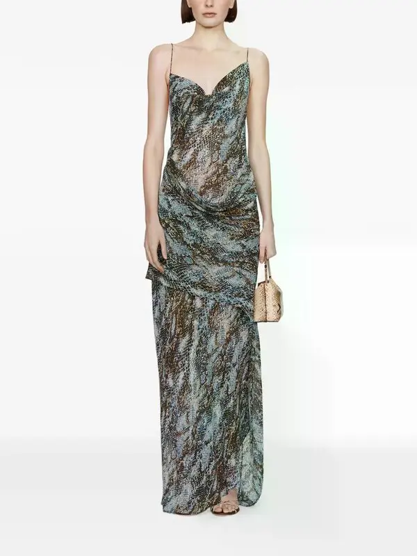 Christopher Esber Printed Cowl-neck Maxi Dress