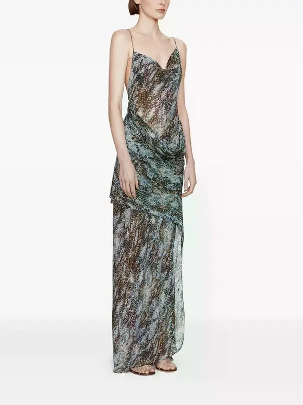 Christopher Esber Printed Cowl-neck Maxi Dress