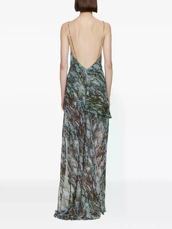 Christopher Esber Printed Cowl-neck Maxi Dress