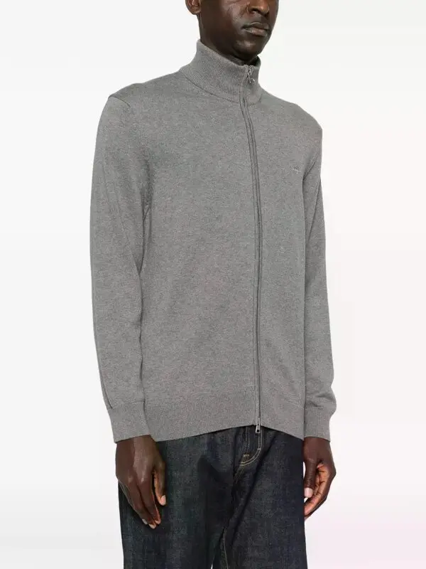 Gant Cotton Zip-up Cardigan - Grey