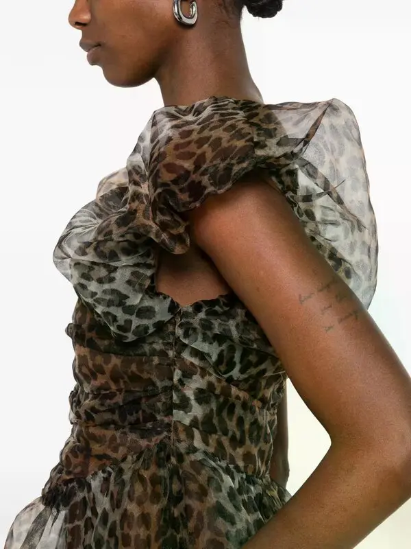 GANNI Animal-print Midi Dress
