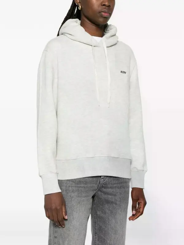 AUTRY Logo-embroidered Hoodie - Grey