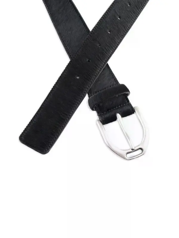 MOLEBO Pony Hair Belt With Silver-tone Buckle