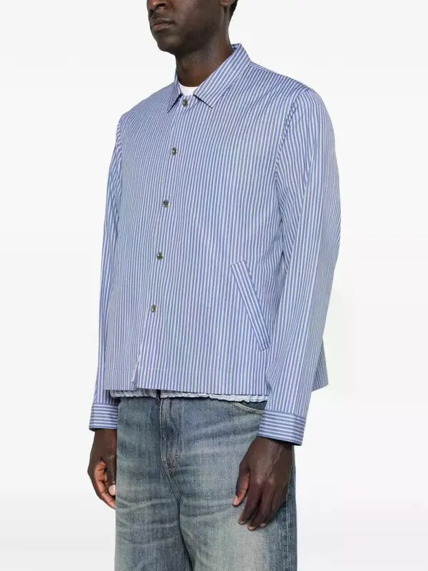 Sacai Striped Long Sleeve Overshirt
