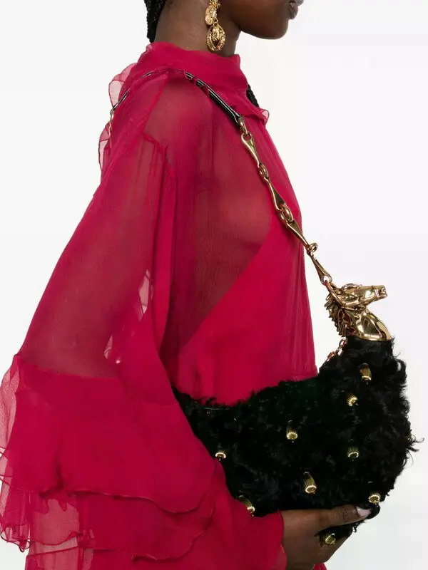 Chloé Chain Horse Shearling Shoulder Bag