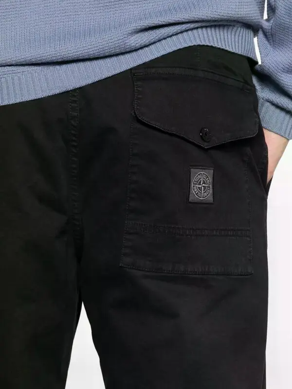 Stone Island Old" Treatment Organic Cotton Stretch Twill Cargo Trousers