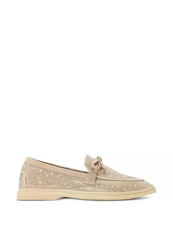 NICOLI Aurelia Embellished Bow Loafers - Neutrals