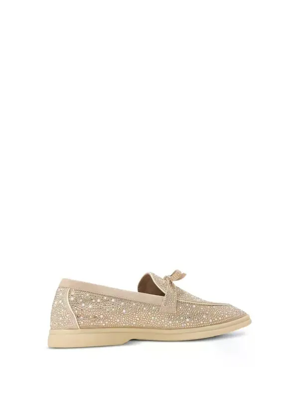 NICOLI Aurelia Embellished Bow Loafers - Neutrals