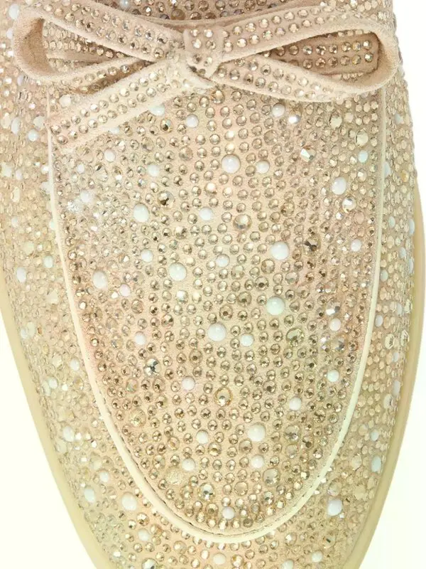 NICOLI Aurelia Embellished Bow Loafers - Neutrals