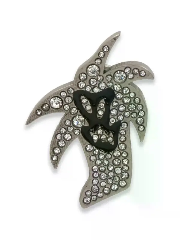 Palm Angels Embellished Brooch - Silver