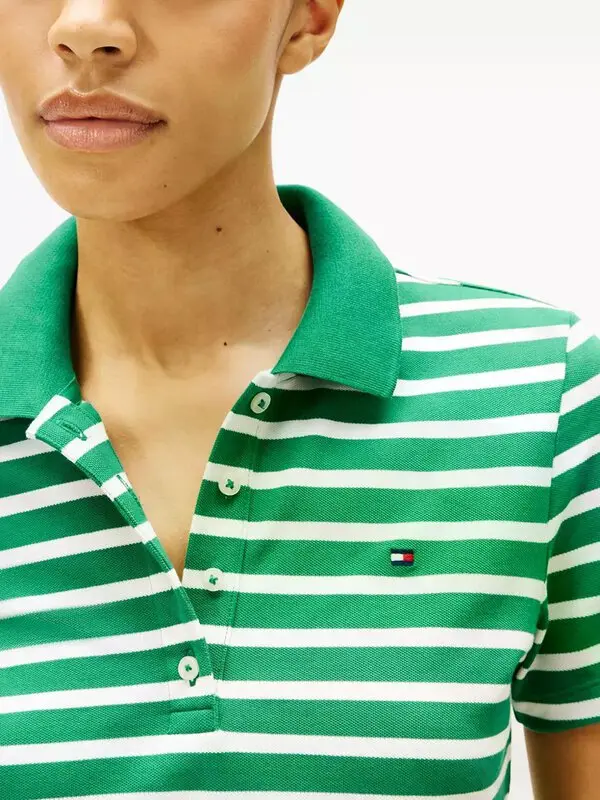 Tommy Hilfiger Striped Polo Top - Green