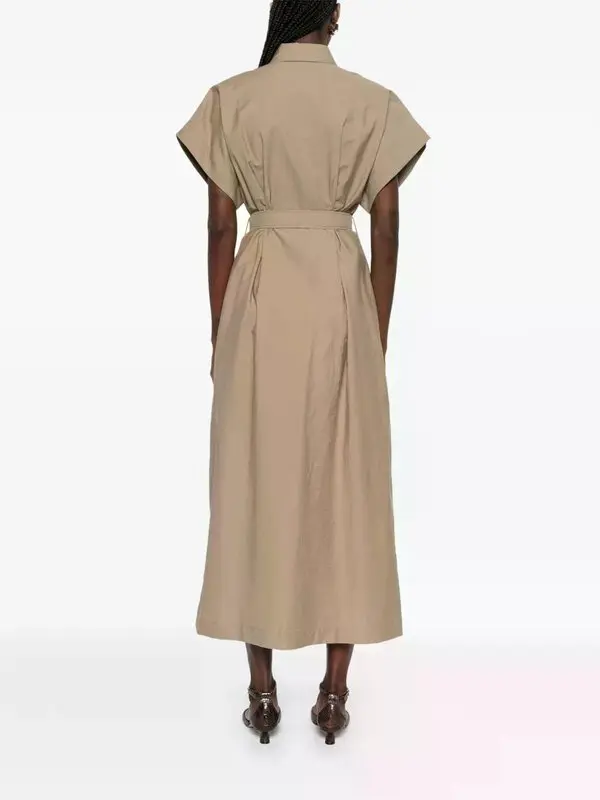 Brunello Cucinelli Pocket Belted Midi Dress - Neutrals