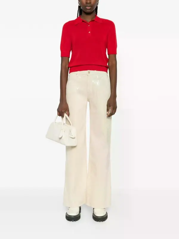 7 For All Mankind Lotta Wide Leg Jeans - Neutrals