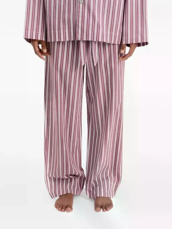 TEKLA Striped Pajama Trousers - Red