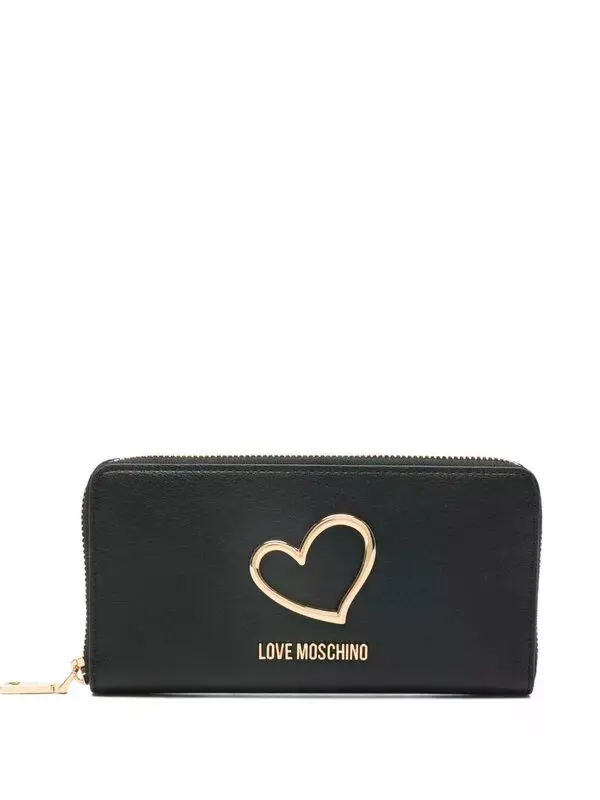 Moschino Heart Leather Wallet - Black