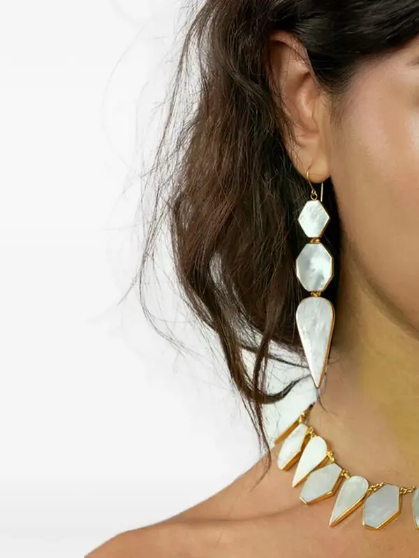 FREYA ROSE Warrioress Mother-of-pearl Drop Earrings