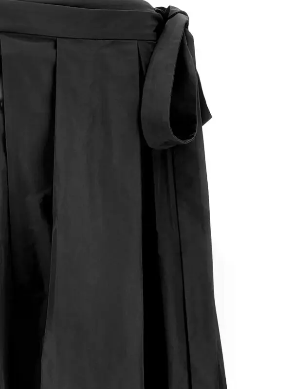 Pinko Long Wrap Taffeta Skirt With Bow Detail - Black