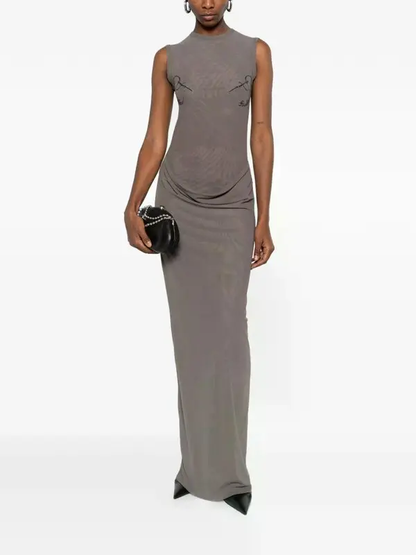 JEAN PAUL GAULTIER Gathered Sleeveless Maxi Dress - Green