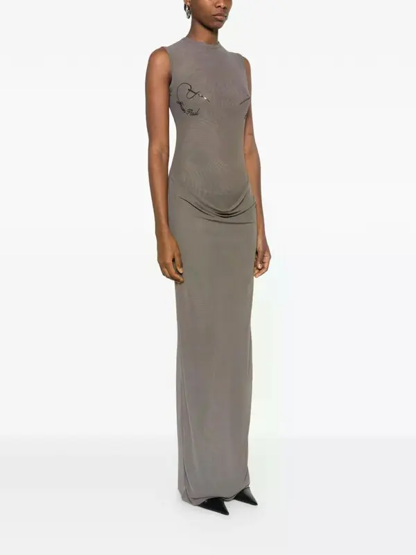 jean paul gaultier grey dress Jean Paul Gaultier Jersey Sleeveless Long Dress in Madonna Trompe L'i