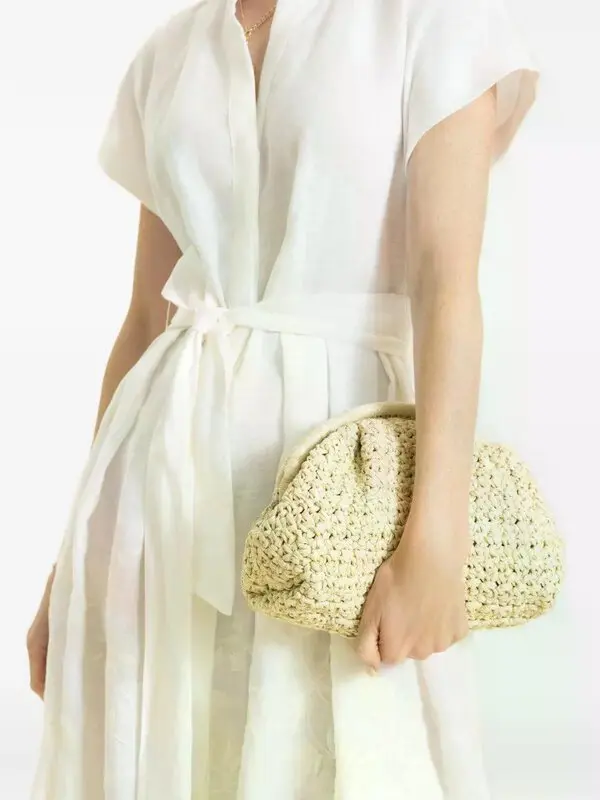 Eleventy Raffia Gathered Clutch