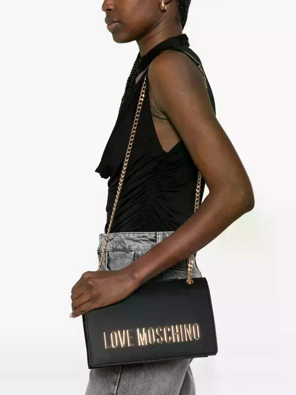 Moschino Logo-lettering Shoulder Bag - Black