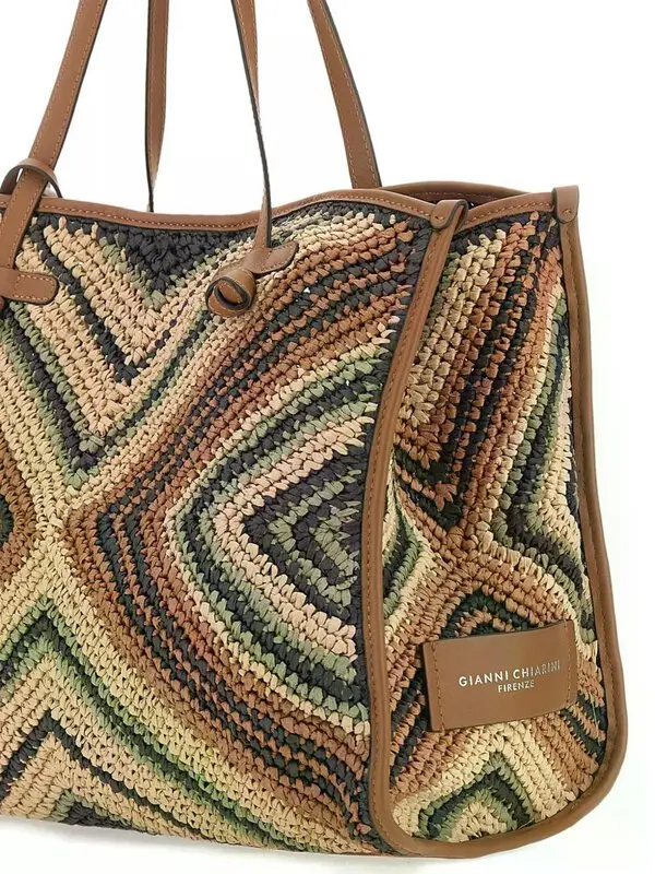 GIANNI CHIARINI Marcella Raffia Shoulder Bag