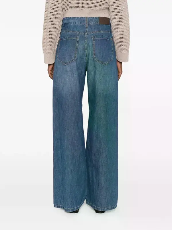 Brunello Cucinelli Embellished-detail Wide-leg Jeans