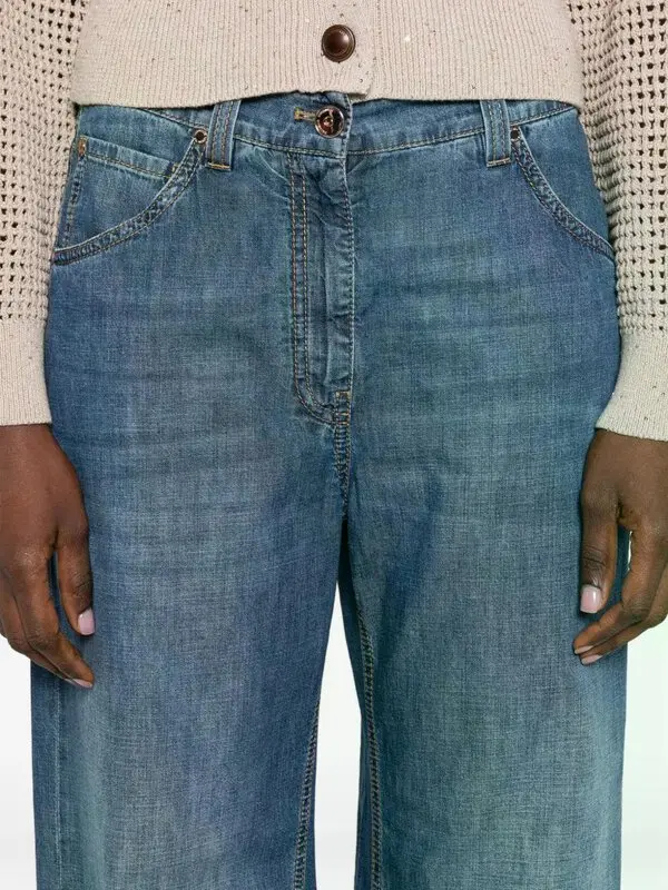 Brunello Cucinelli Embellished-detail Wide-leg Jeans