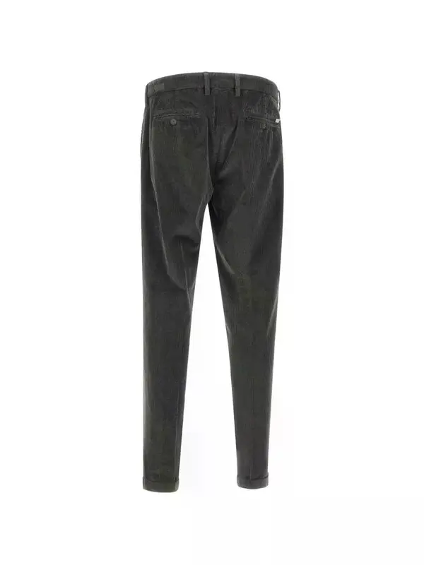 RE-HASH Corduroy Turn-up Hem Trousers - Grey